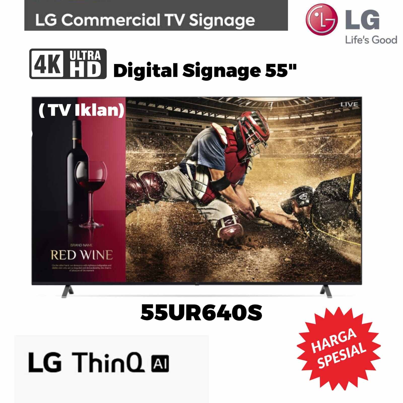 LG 4K UHD SIGNAGE DIGITAL TV 55 Inch - COMMERCIAL TV 55UR640S TV IKLAN ...