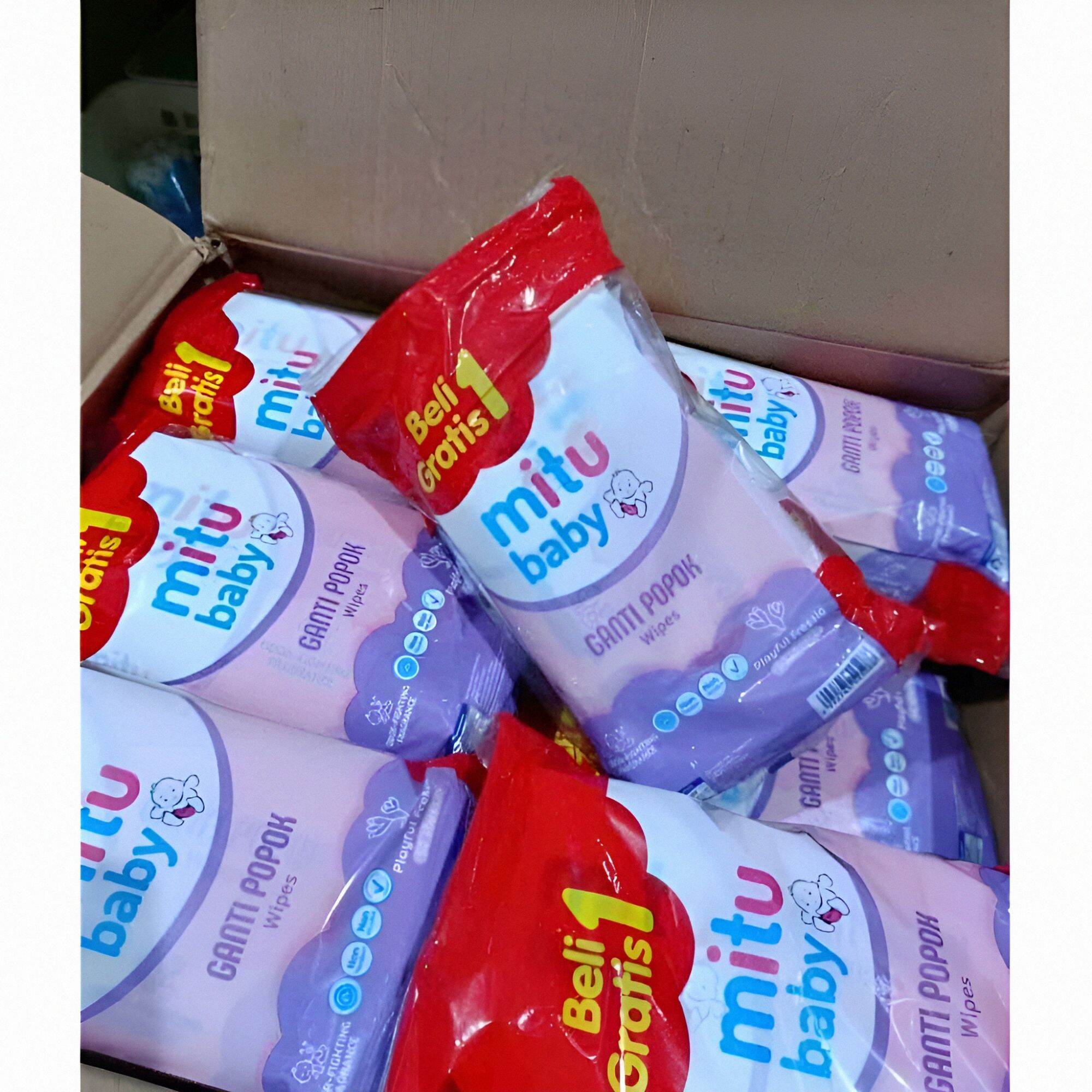 tissue basah mitu baby beli 2 gratis 2 biru pink ungu wipes | Lazada ...