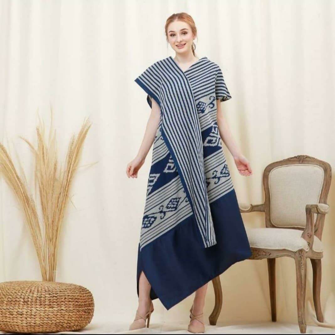 midi dress tenun dress batik wanita ethnic tenun blanket AT001 | Lazada ...