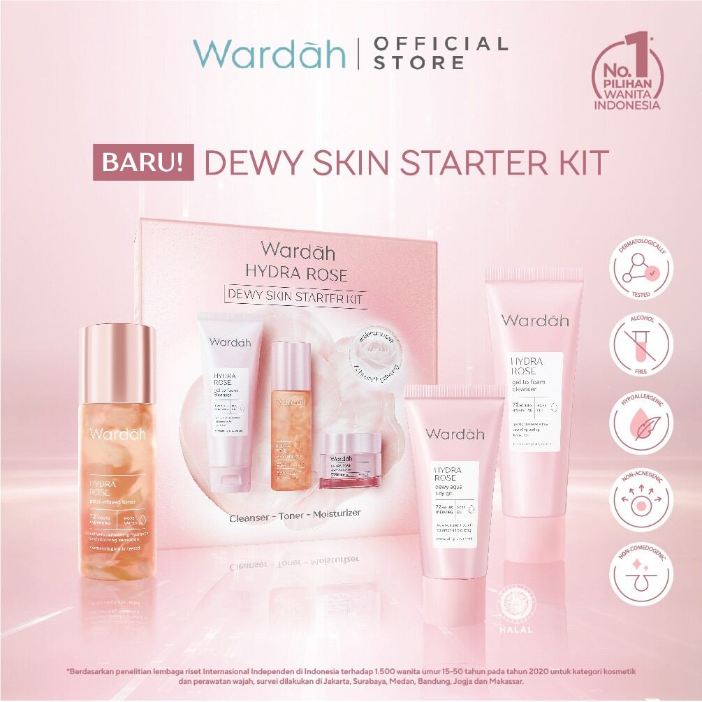 wardah Hydra rose dewy skin starter kit | Lazada Indonesia
