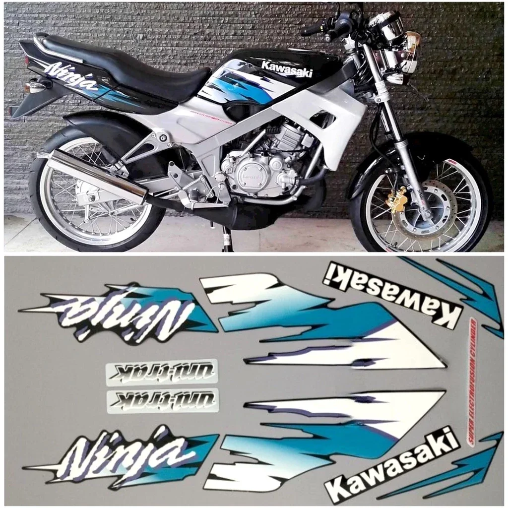 Stiker Striping Kawasaki ninja kis 1996 1997 1998 hitam fullset ...