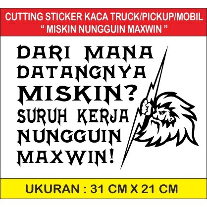 Cutting Stiker Sticker Kaca Truck/Pickup/Mobil Lucu Dari Mana Datangnya ...