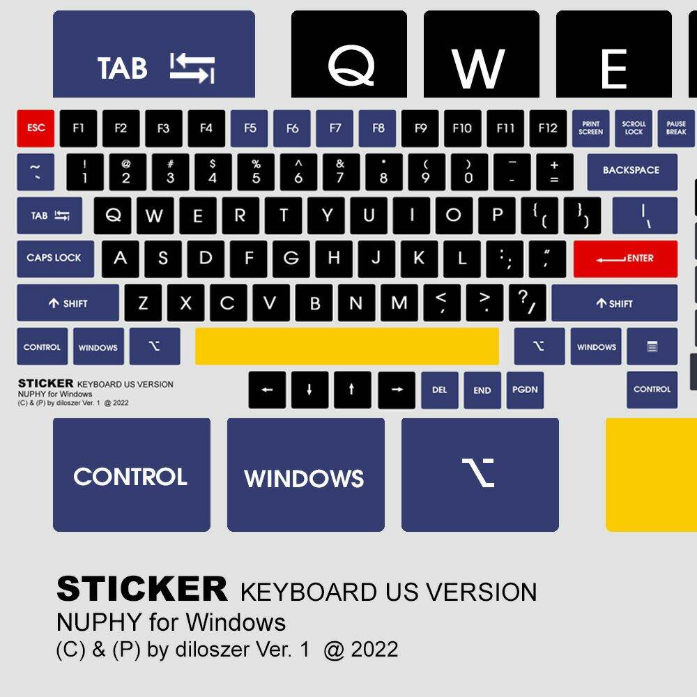 nuphy version keyboard laptop sticker | Lazada Indonesia