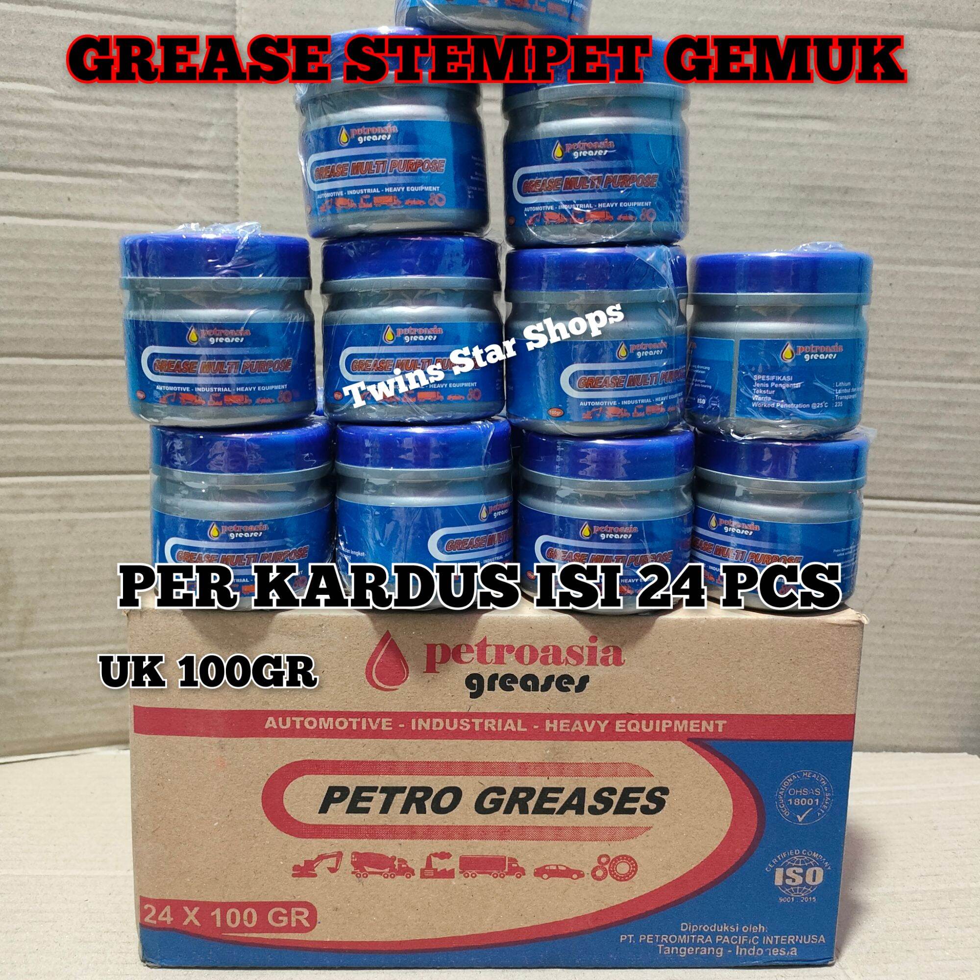 Grease Multi Purpose Gemuk Stempet Petroasia PerDus Isi 24 Pcs Warna Biru 100gr Pelumas ...