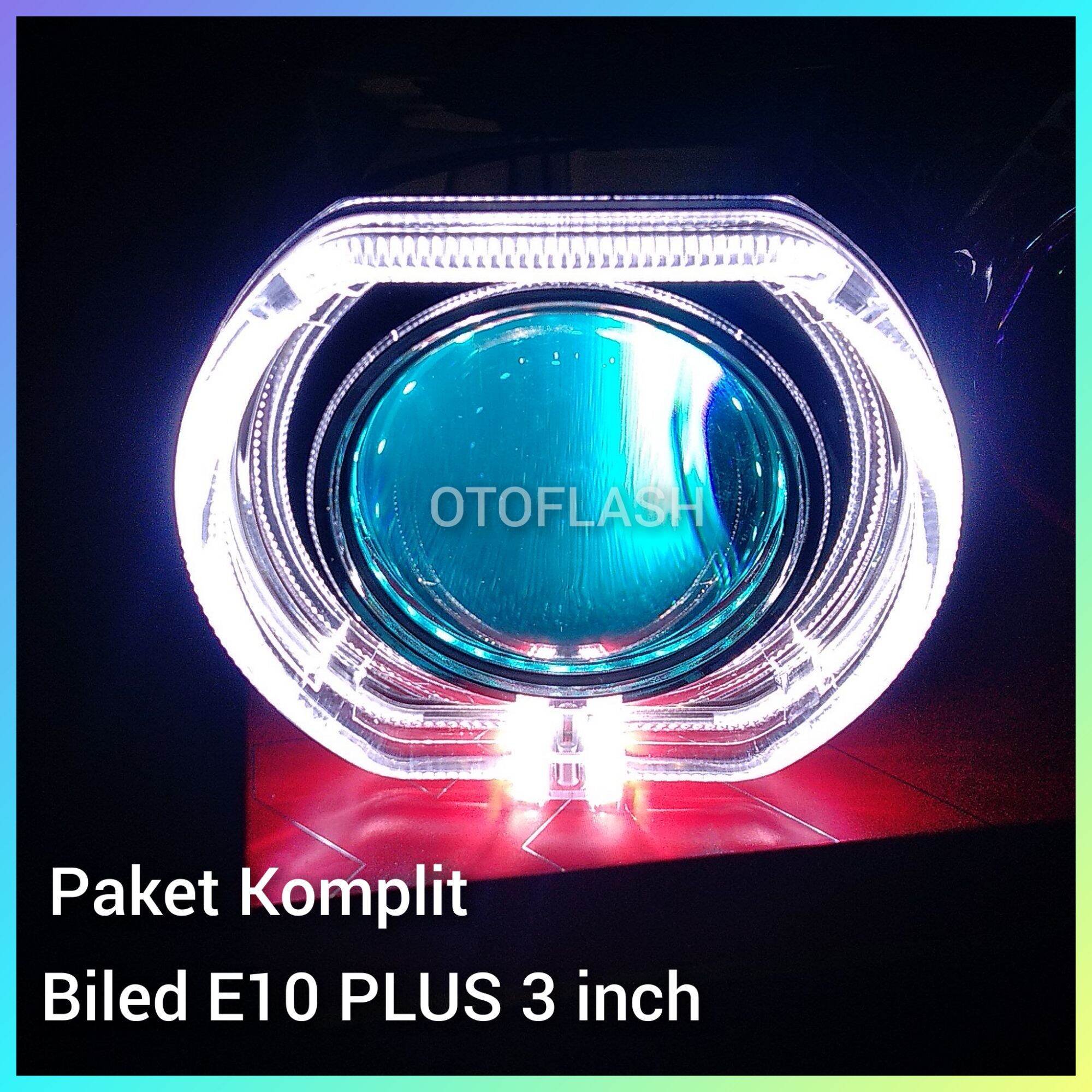E10 PLUS | LED Projector Vahid 3,0 Inch | Paket Komplit set BI-LED E10 PLUS - Satuan (1pc ...
