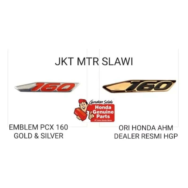 emblem pcx 160 gold & merah emblem tulisan pcx 160 kode k1z ori honda ...