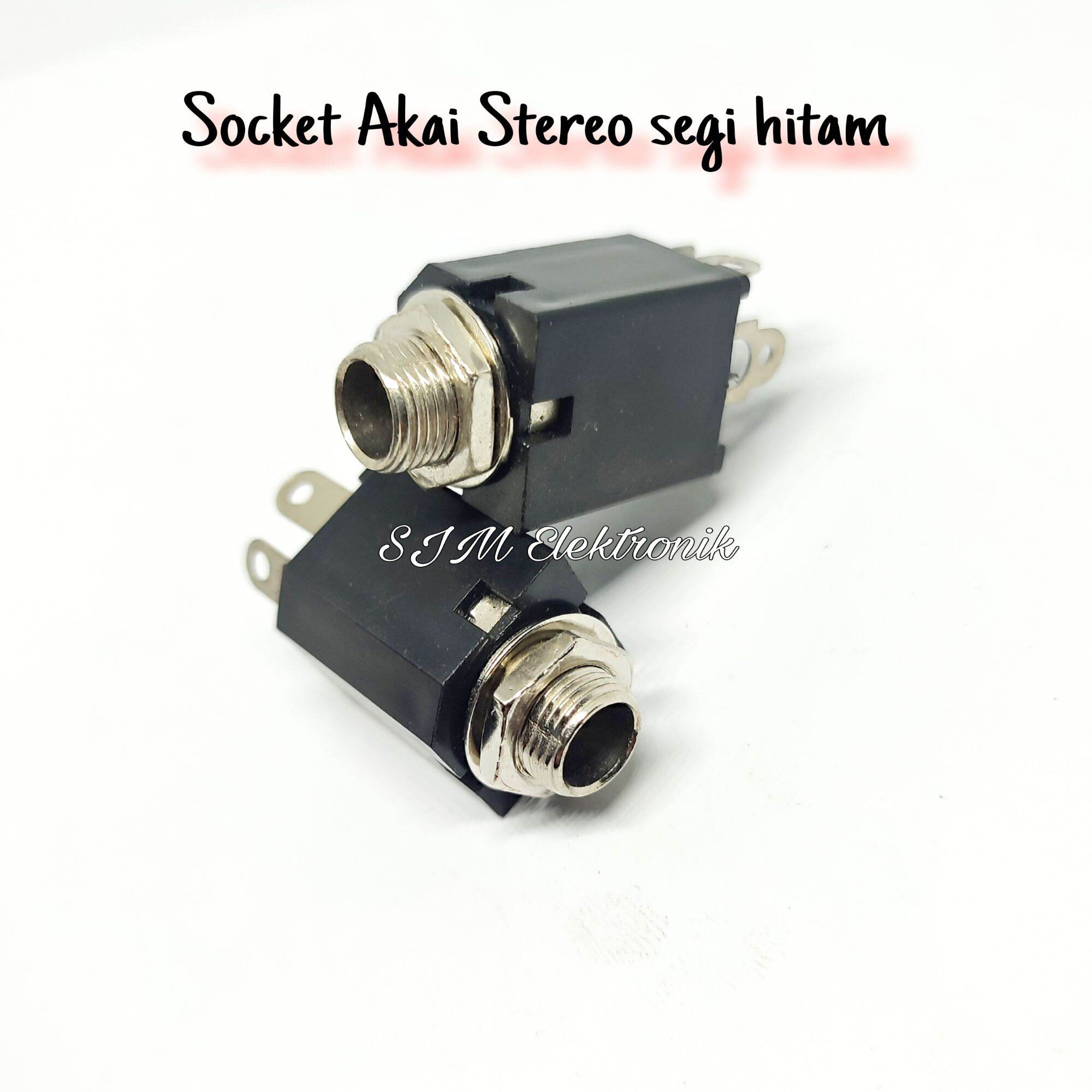 SOCKET AKAI STEREO SEGI HITAM Socket Microphone Stereo 1 pcs | Lazada ...