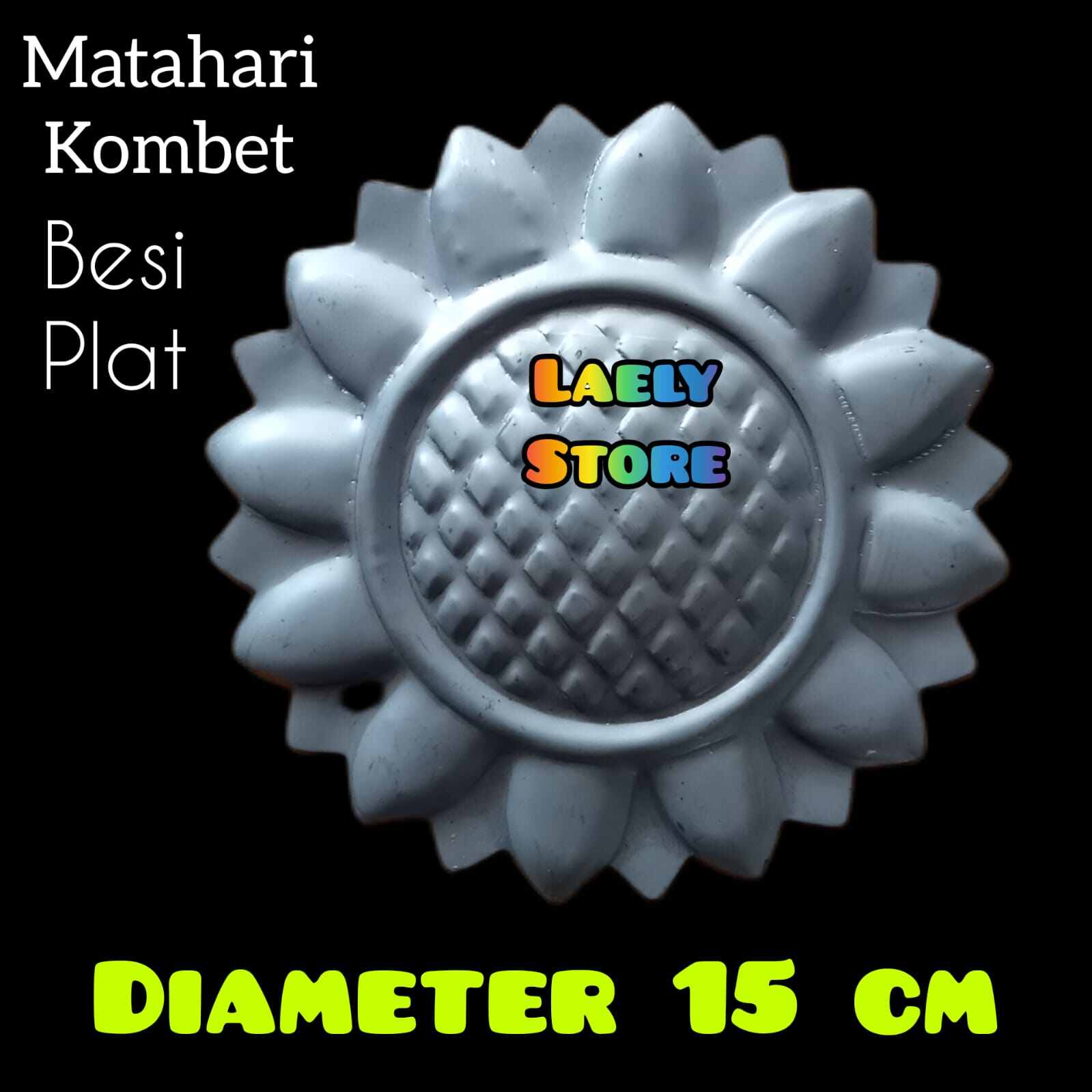 ornamen motif bunga matahari kombet besi plat diameter 15cm Hiasan ...