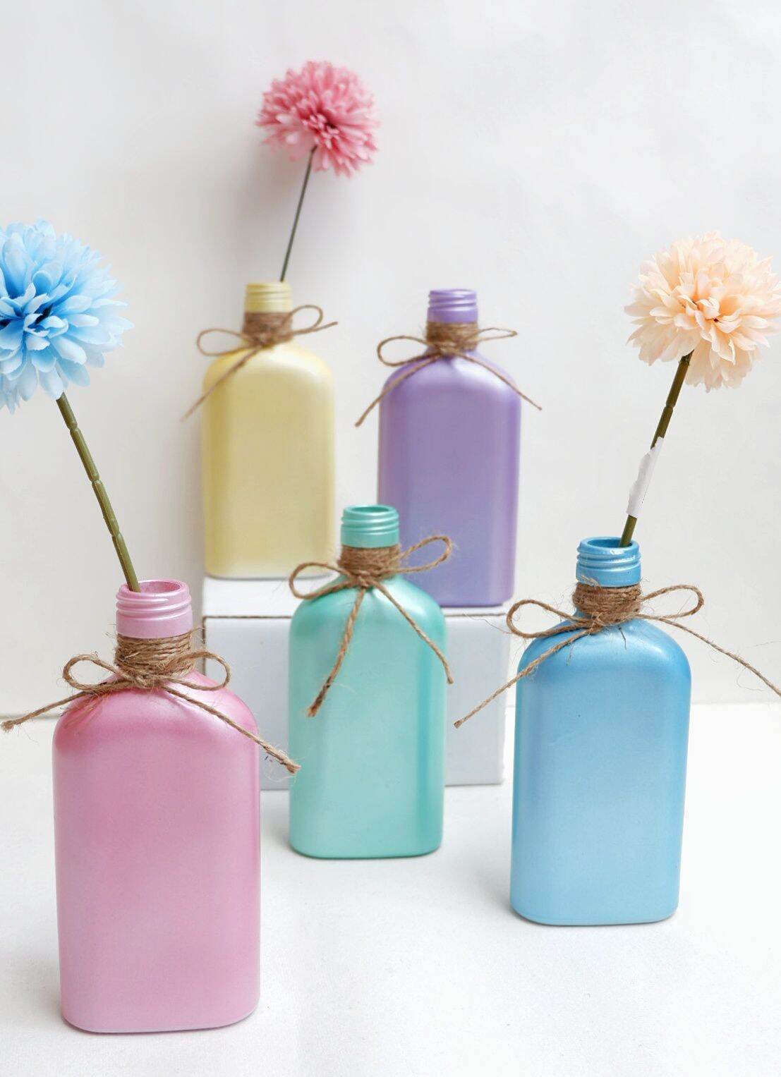vas bunga kaca pastel edition/ vas scandinavian gepeng/ vas minimalis ...