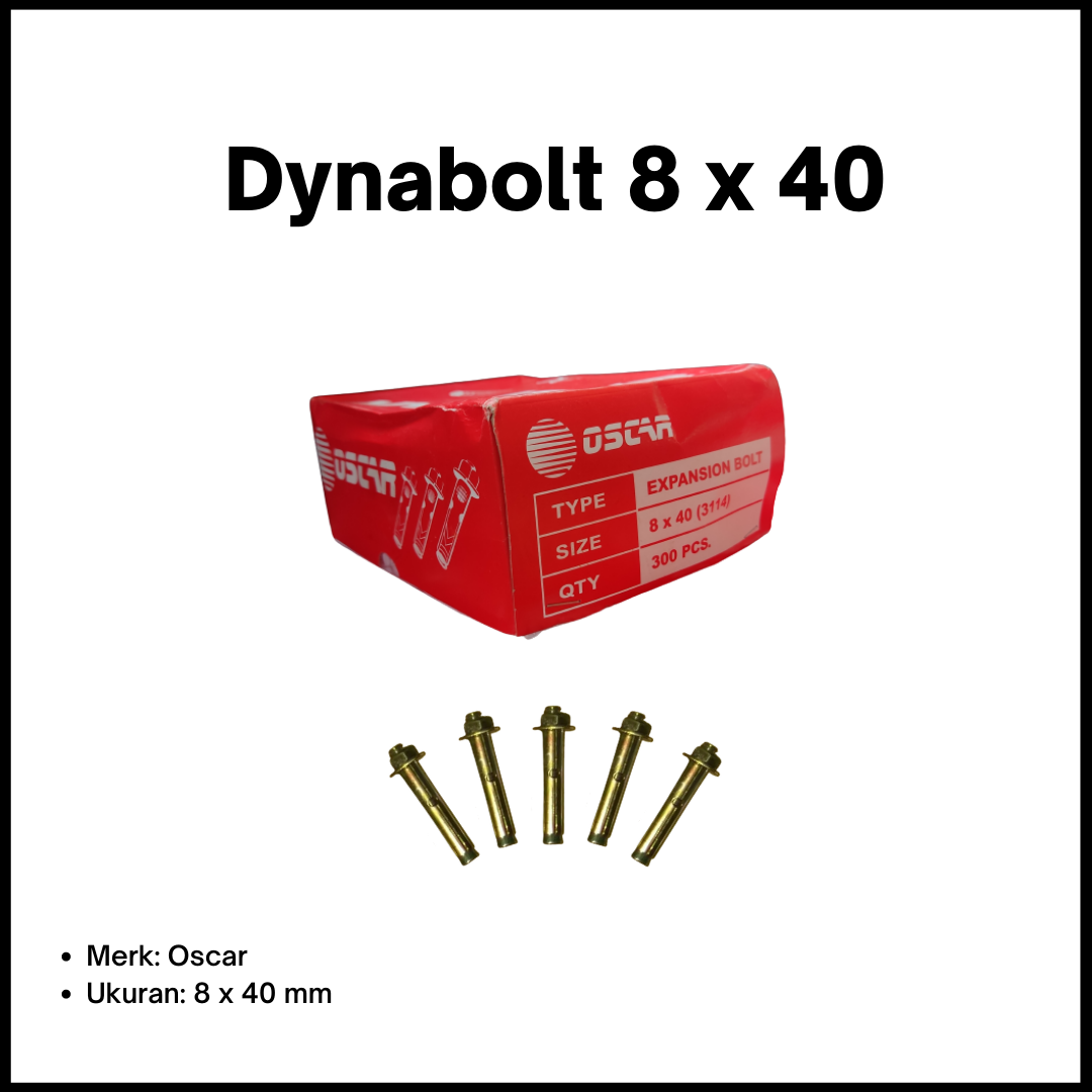 Dynabolt 8 x 40 mm isi 100 pcs /Dinabolt/Dinabol/Dinabold/BAUT BETON ...