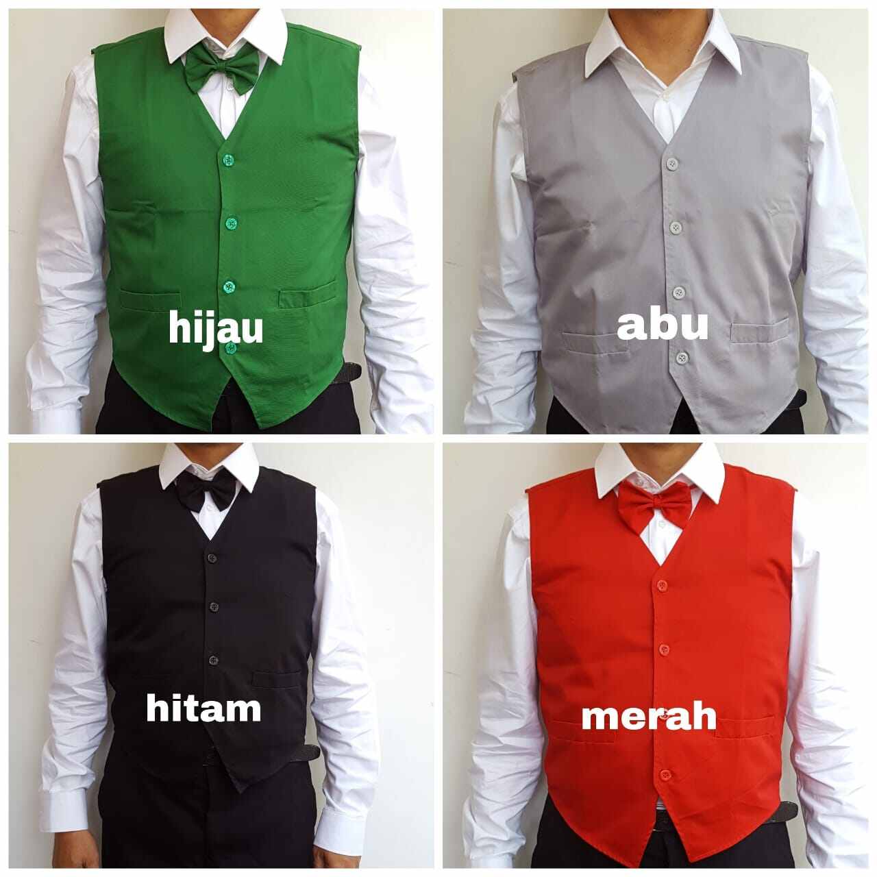 Rampi Pria untuk Hotel Resto Cafe Catering Vest Seragam Rompi bahan ...