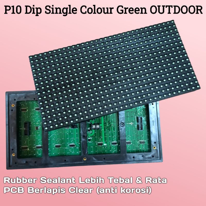Panel Module LED P10 DIP Hijau Running Text Single Colour Outdoor ...