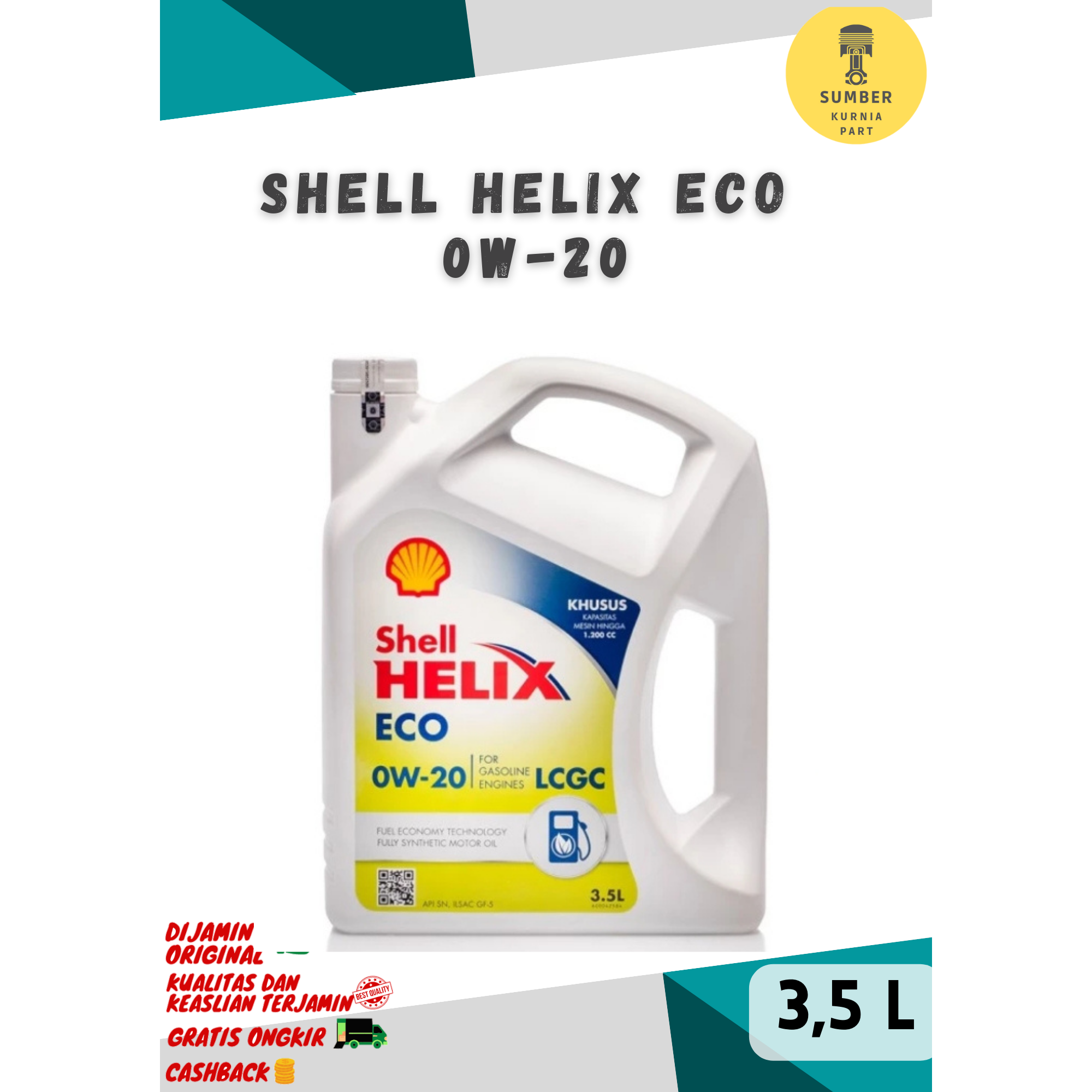 Shell Helix Eco 0W-20 LCGC 3,5L | Lazada Indonesia