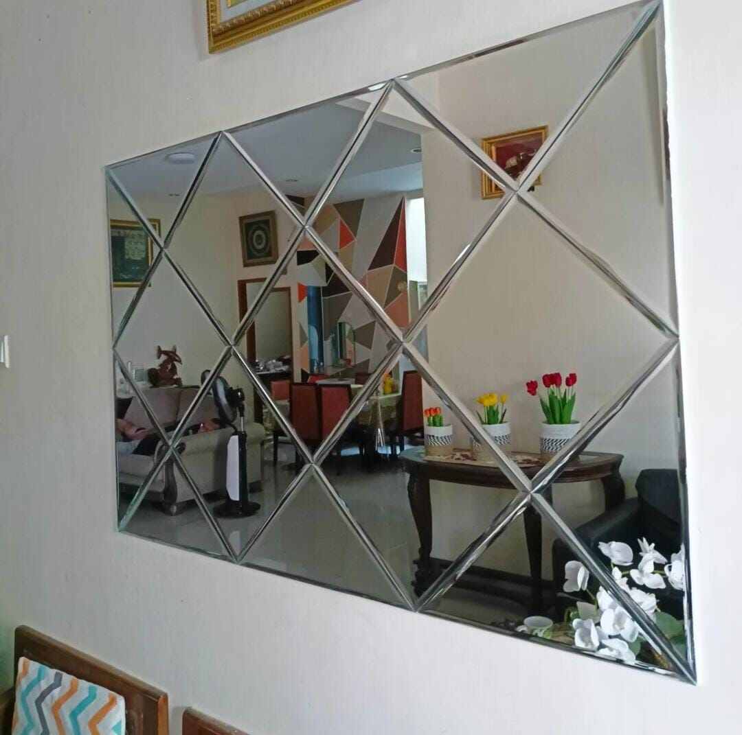 KACA CERMIN BEVEL ,KACA MOULDING ASLI 100% TEBAL 5MM, BERGARANSI ...