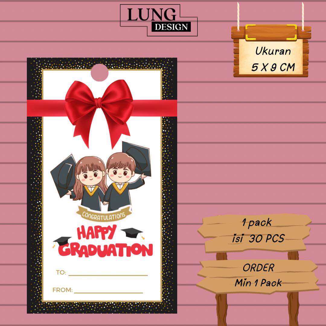 Hangtag Happy Graduation / Hang Tag Wisuda Karakter Kartun Berkualitas ...