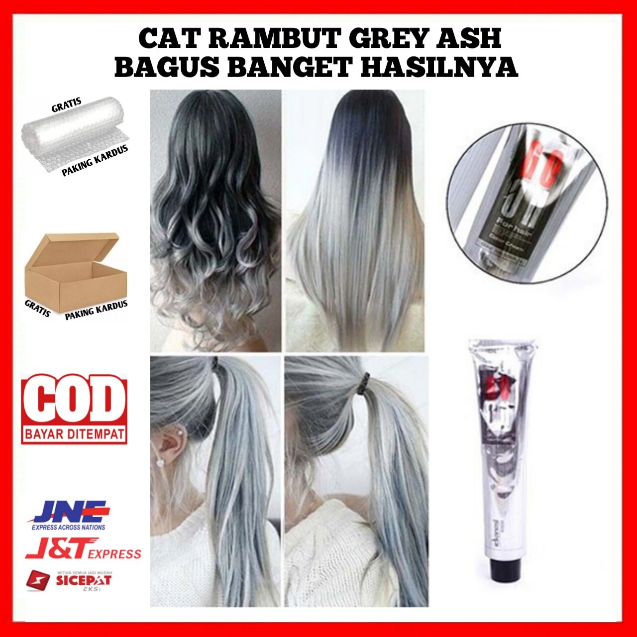 PEWARNA RAMBUT GREY ASH CAT RAMBUT WARNA ABU-ABU MUDA | CAT RAMBUT ABU ...
