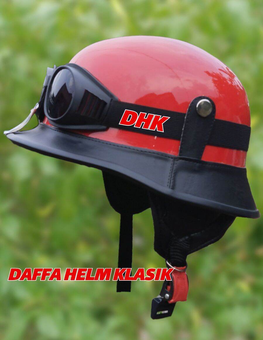 Helm retro milenial nazi crazy hitam glosy/helm retro/helm nazi cat ...