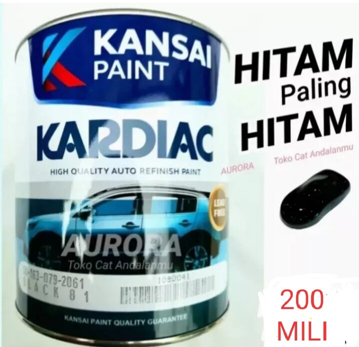 CAT KARDIAC HITAM PEKAT 200 MILI CAT DASAR MOBIL MOTOR SPEDA | Lazada ...