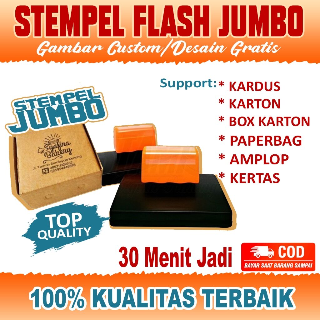 stempel jumbo otomatis / stempel box makanan/ stempel catering/ stempel ...