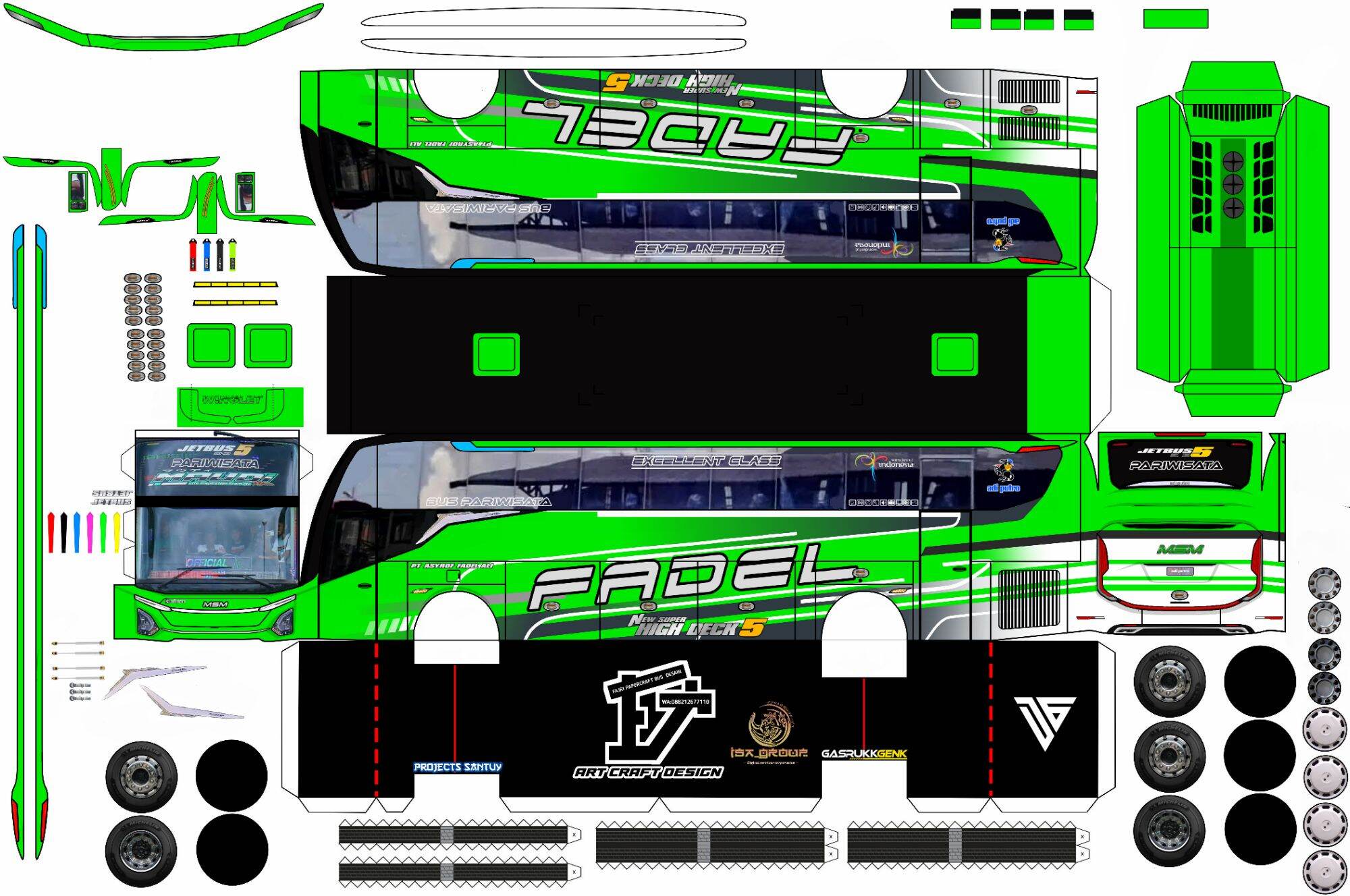 POLA MINIATUR BUS BASURI RATU PANDORA POLA STIKER | Lazada Indonesia