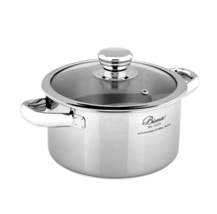 bima sauce pot origin classic w/glass lid /panci bima stainless 304 ...