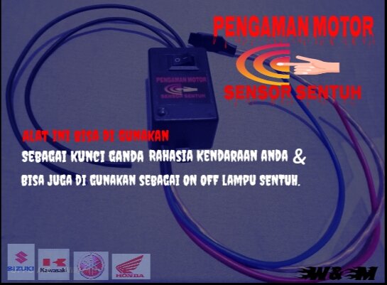 saklar sentuh motor anti maling serbaguna & ON OFF lampu motor sensor ...