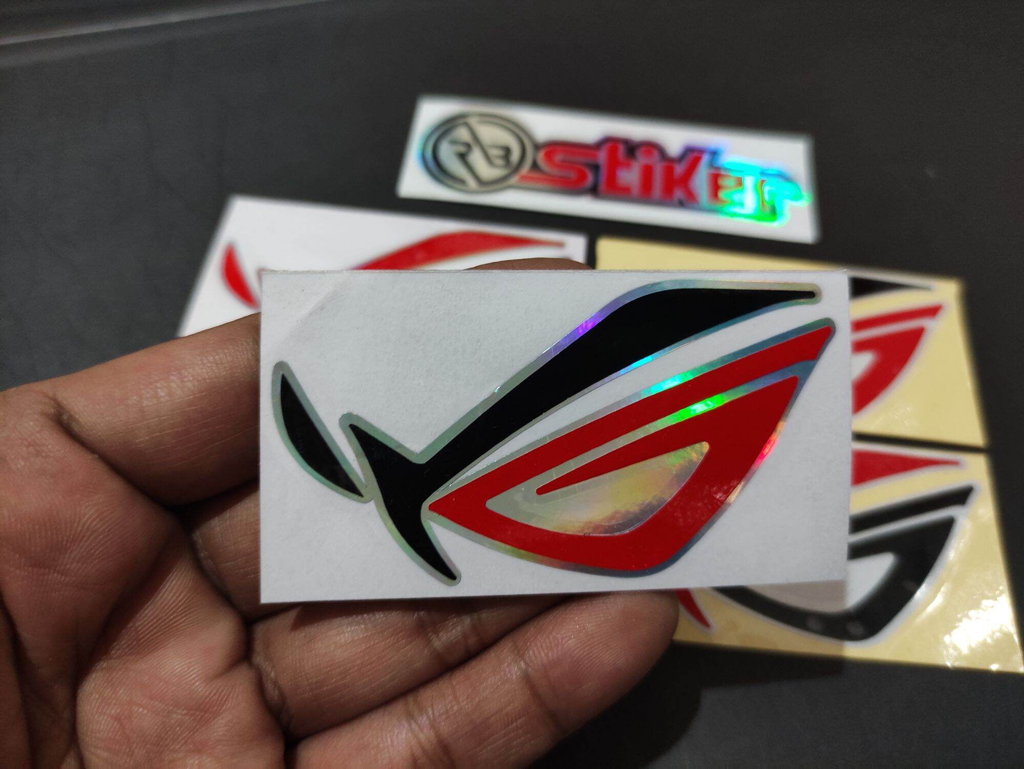 Stiker asus rog sticker cutting logo rog acesoris variasi motor mobil ...