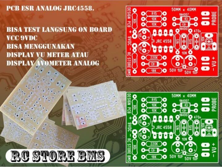 Pcb Esr Meter Analog JRC 4558 Komponen Tester On Board | Lazada Indonesia