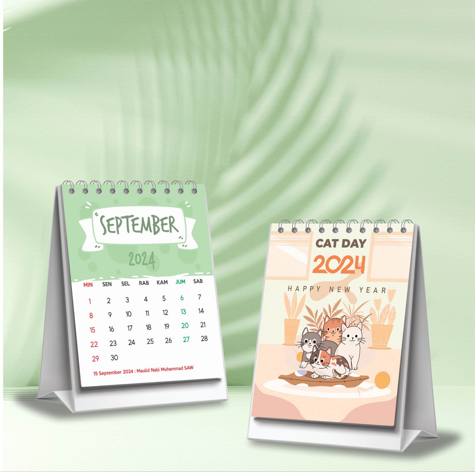 Kalender Mini 2024 / Kalender Meja Aesthetic / Gift Souvenir Kalender ...