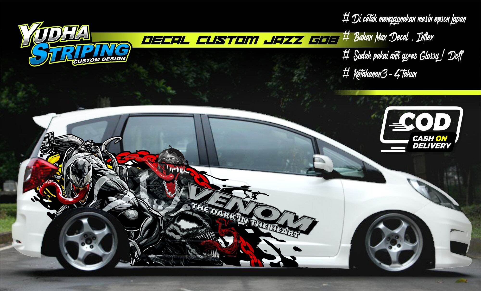 STICKER VARIASI HONDA JAZZ, BRIO, MOBILIO, VIOS, YARIS, CAYLA, DLL ...