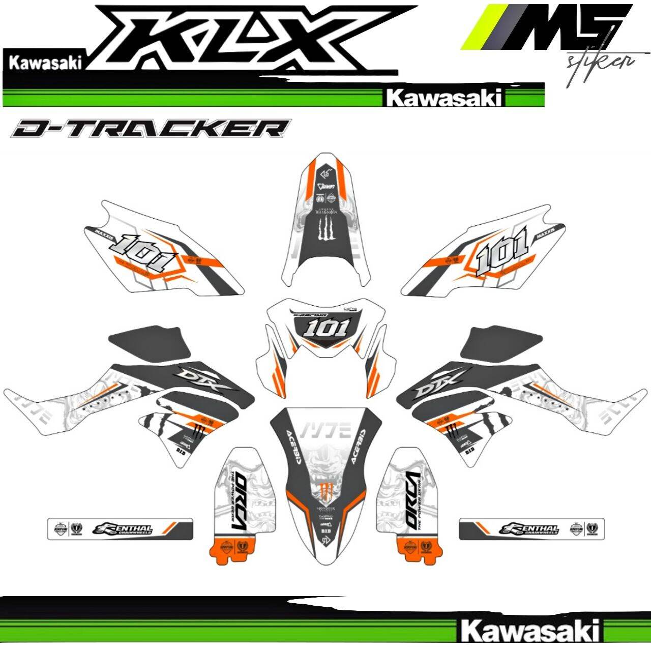 Decal Sticker Striping Variasi Fullbody KLX DTRACKER 150 2016-2022 ...