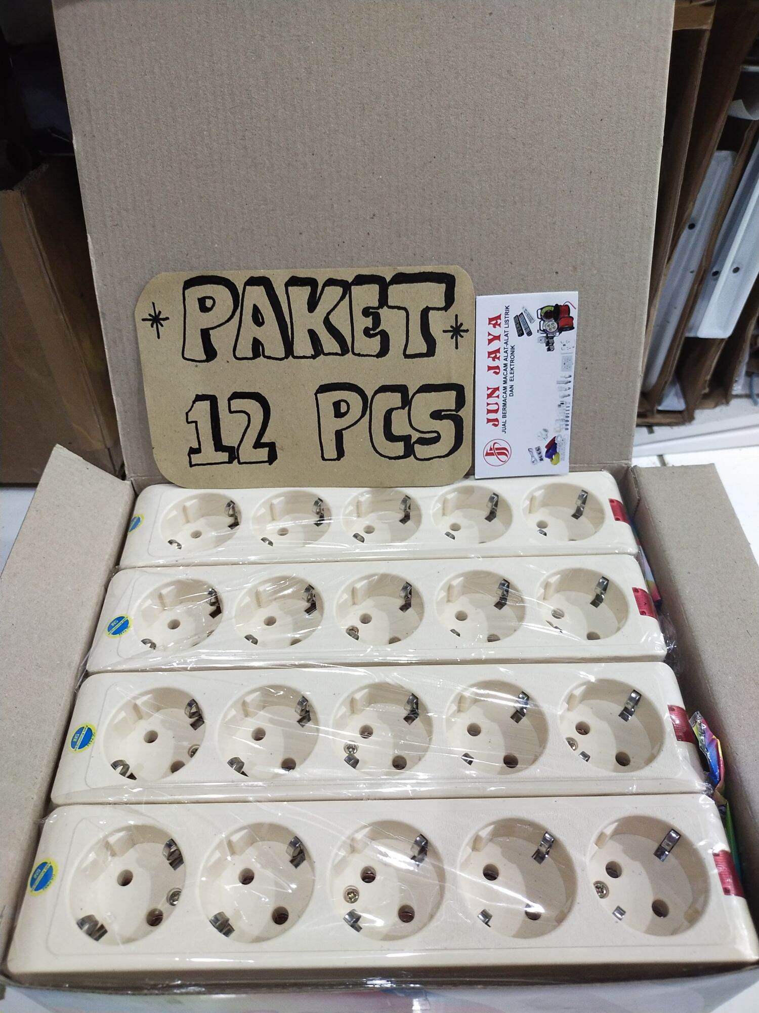 (PAKET ISI 12PCS) STOP KONTAK/COLOKAN LISTRIK/TERMINAL COLOKAN 5 LUBANG ...