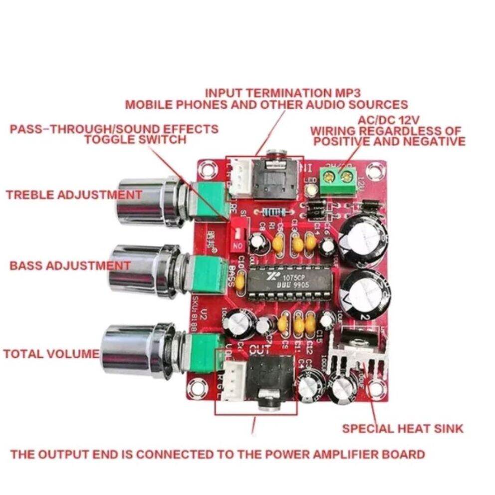 kit Rangkaian modul tone control stereo hifi low noise digital audio ...