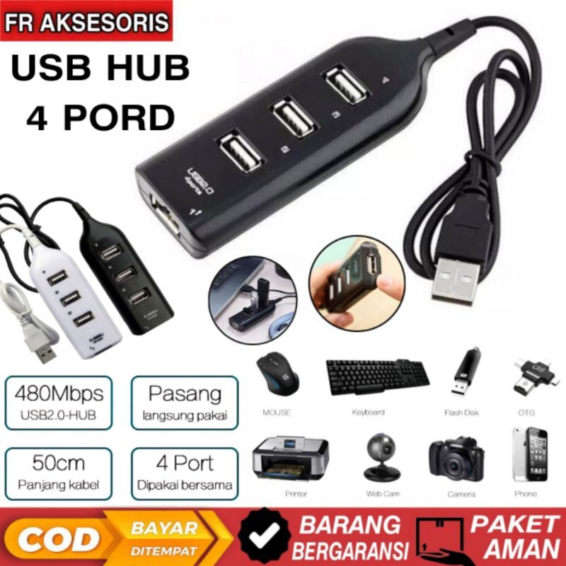 USB Hub 4 Port Tambahan USB 4in1 USB HUB HIGH SPEED 50CM KABEL USB HUB ...