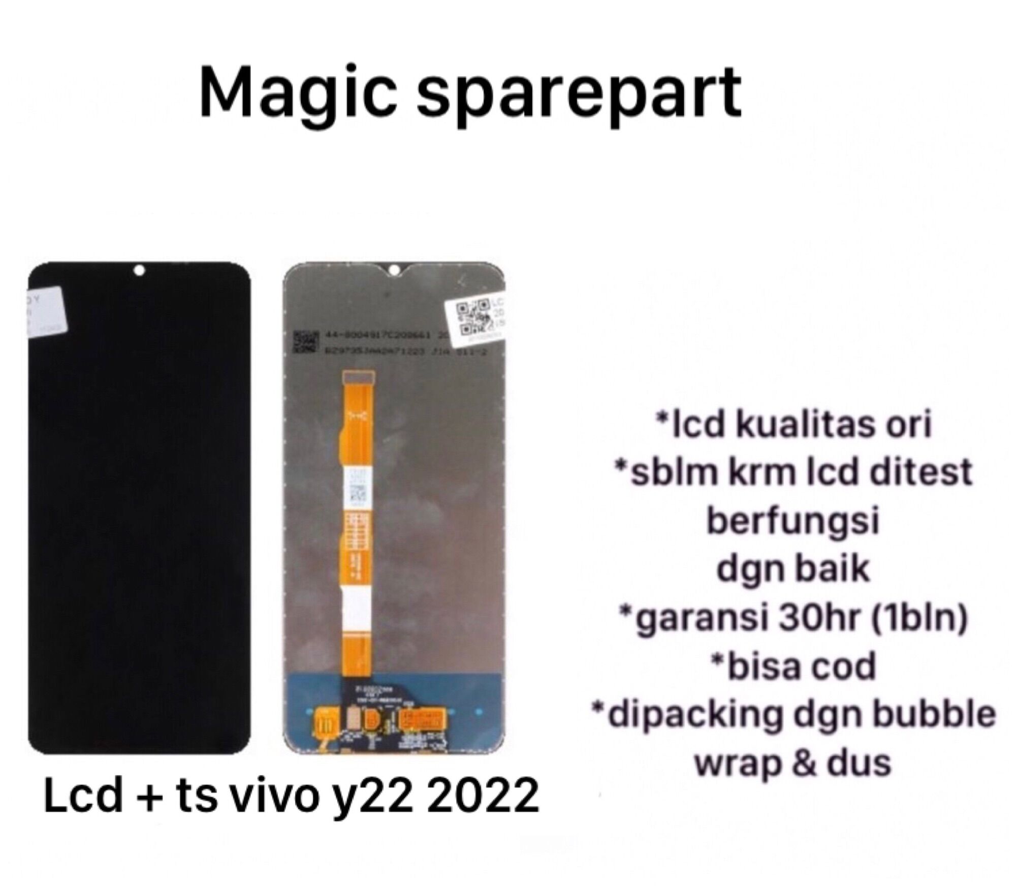 Lcd vivo y22 2022 Fullset dengan touchscreen 100% compatible | Lazada ...