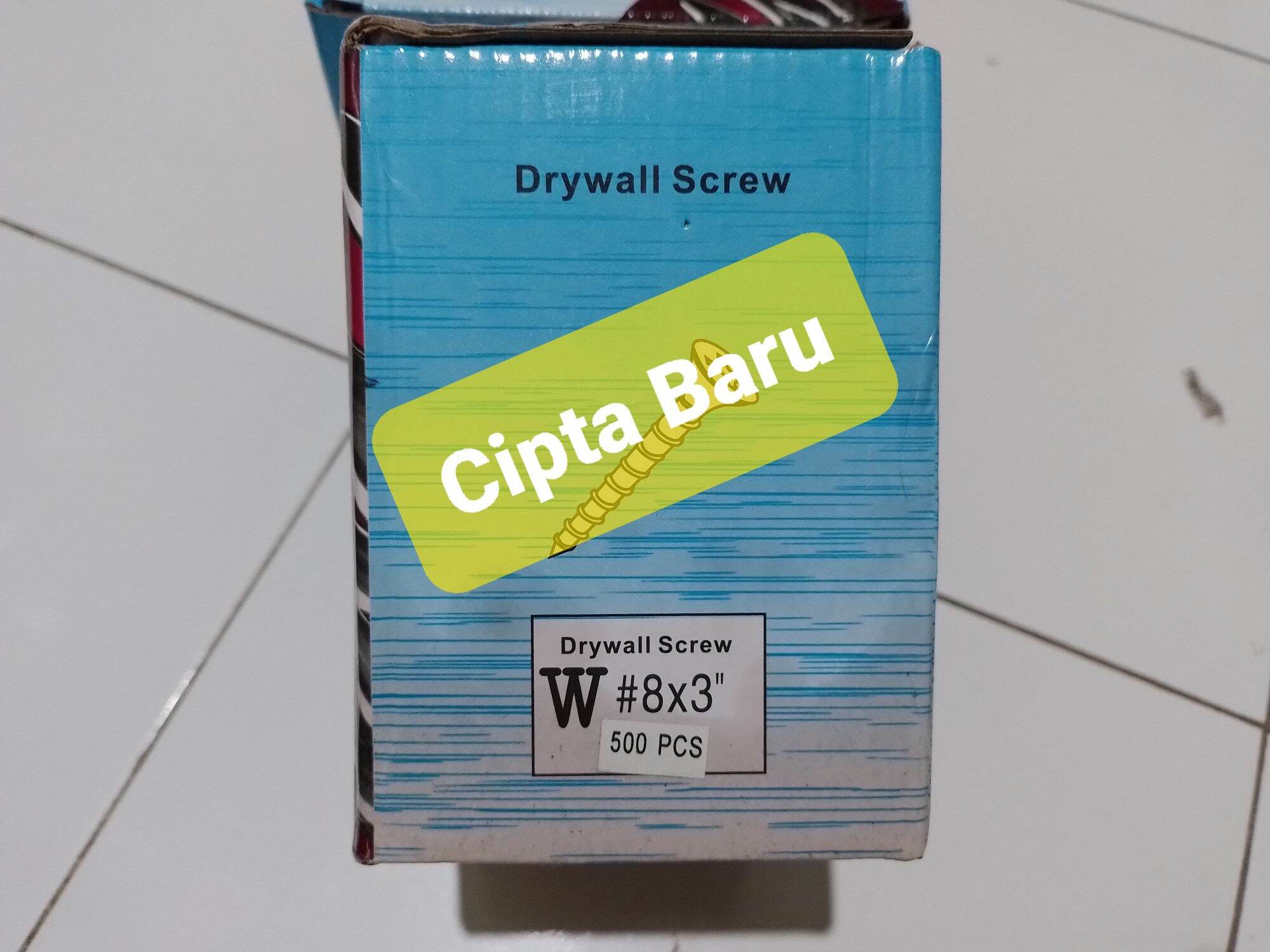 1kotak(isi 500 pcs) Sekrup Baja/Drywall/ Sekrup Gypsum merk W tajam ...