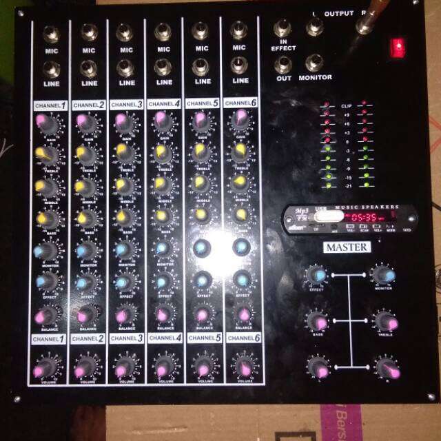 Audio mixer lokal 6 chanel plus USB efek | Lazada Indonesia