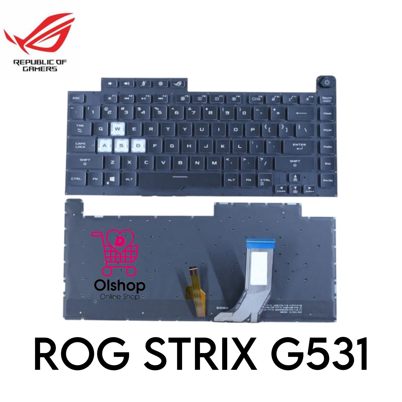 KEYBOARD ASUS ROG Strix G531 G531G G531GT G531GV G531GW G531GU G531GD ...