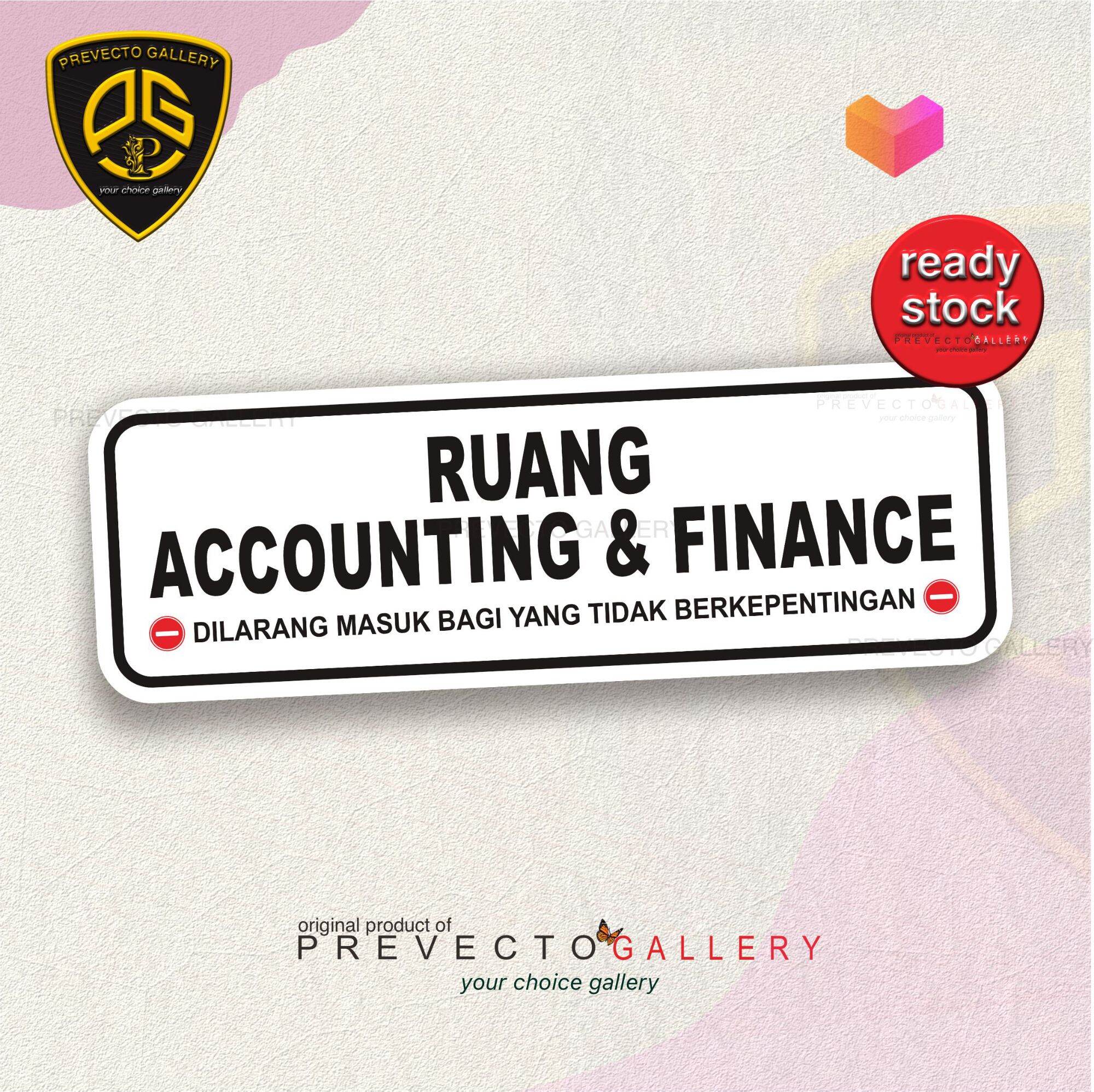 Sticker Information Sign Rambu Ruang Accounting & Finance | Lazada ...