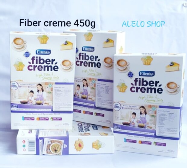 Ellenka fiber creme 450gr box fibercreme krimer cream susu santan 450 ...