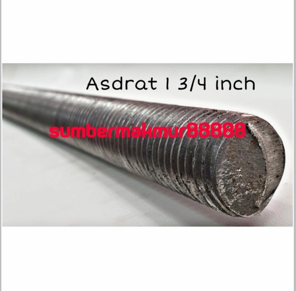 Asdrat Besi Mentah 1 3/4 inch Baut Stud Bolt Full As drat | Lazada ...