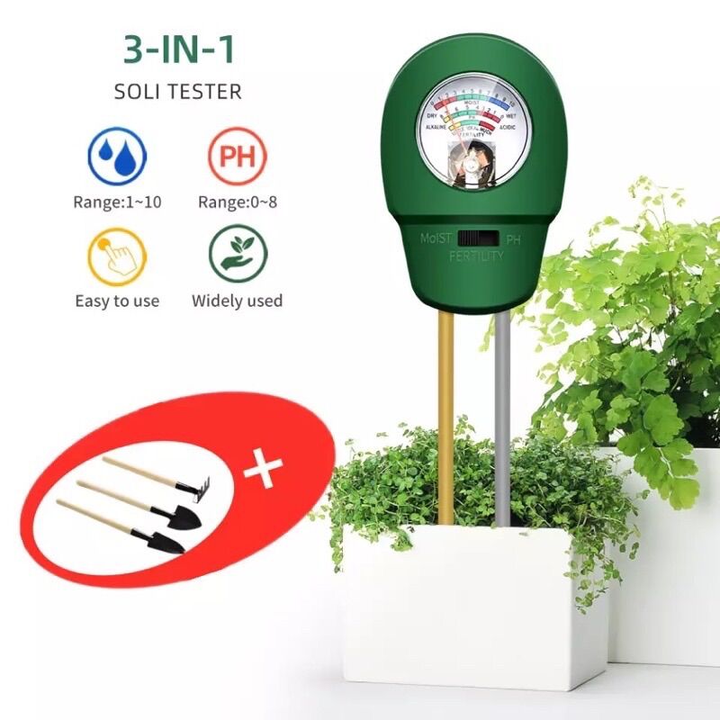PH Meter Tanah 3 in 1 Alat Ukur Kelembaban & Kesuburan & Ph Tanah ...