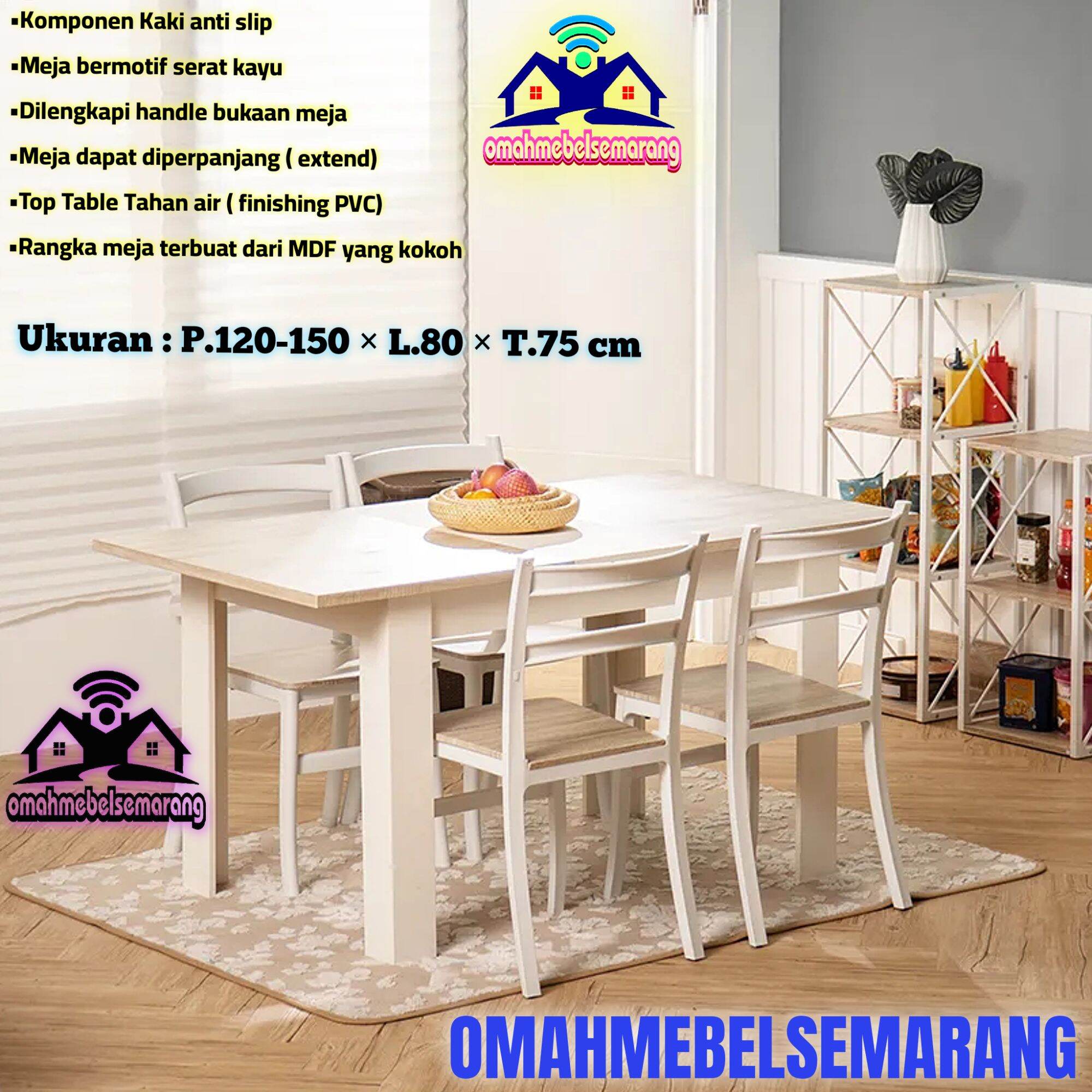 Set meja makan EXTENDED OLYMPIC DTM LYRA Dining set minimalis modern ...