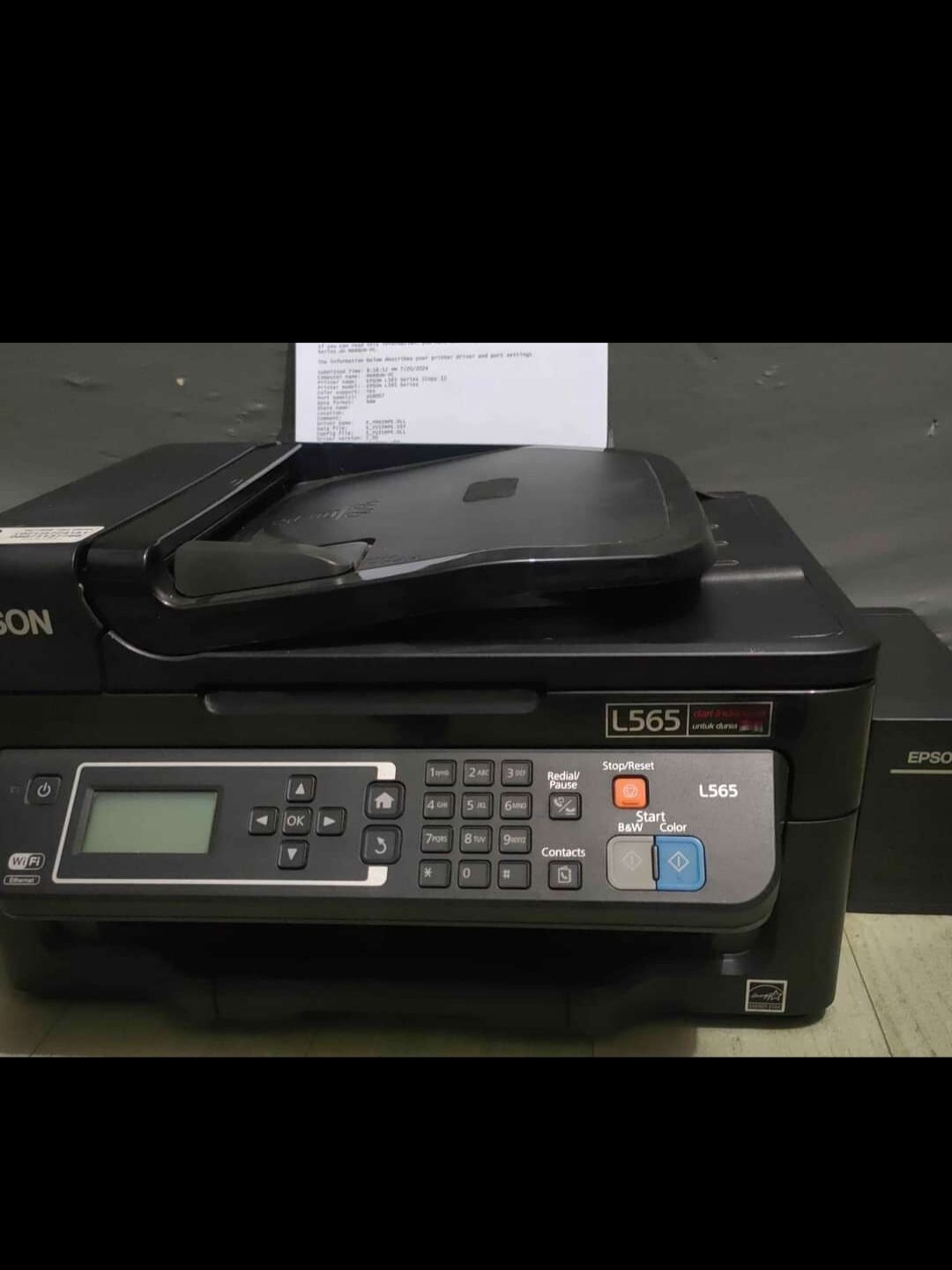 Mesin FotoCopy Epson L565 Print Scan Copy Wi-Fi ADF Kaca scan F4 ...
