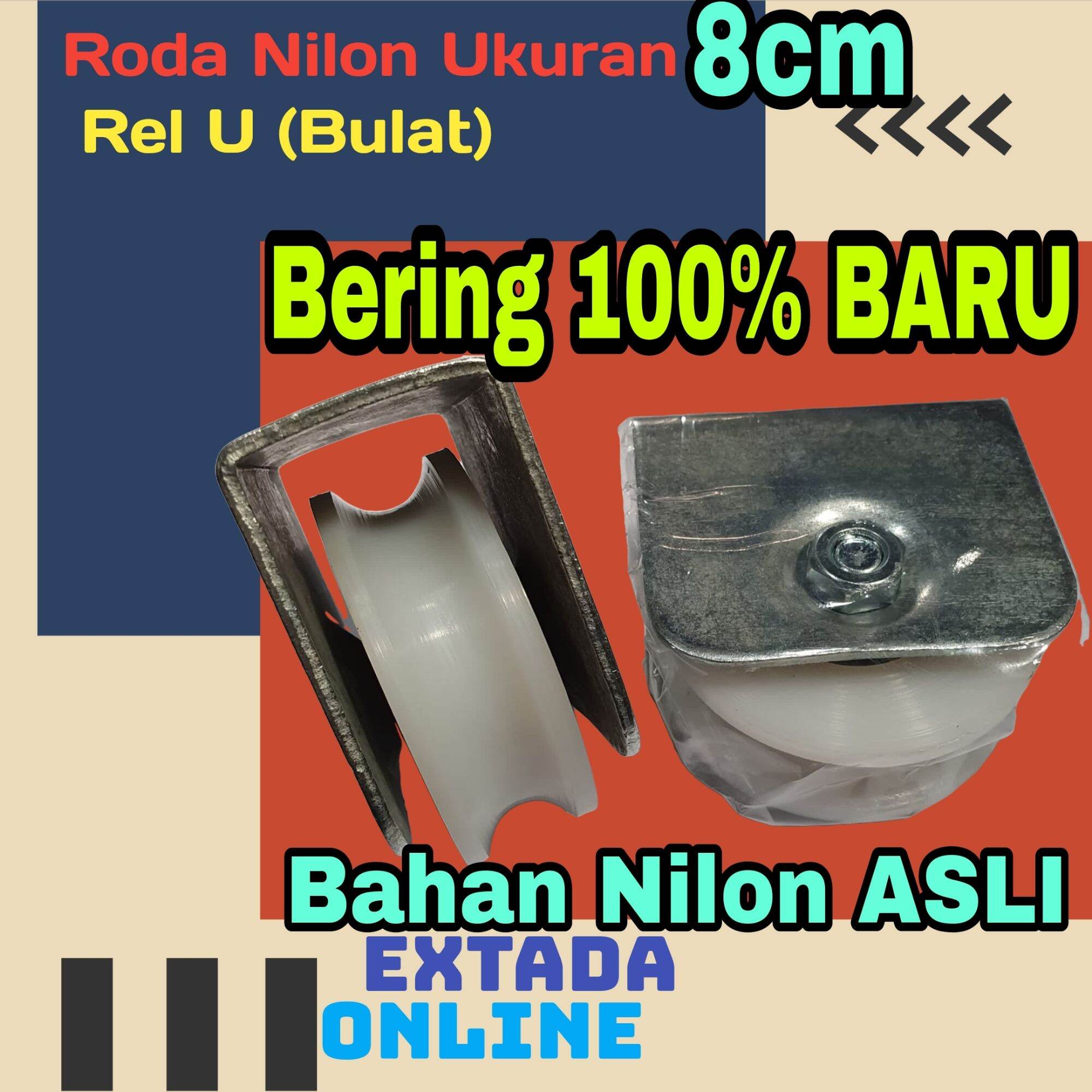 Roda pagar besi Nilon ukuran 8cm Rel U (bulat) ornamen pagar ...