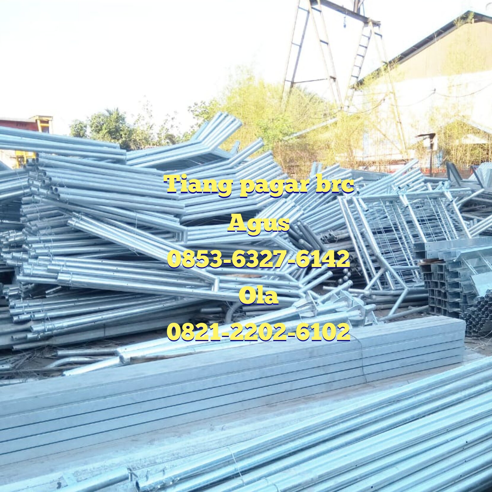 Tiang pagar brc tinggi 90 cm x diameter 2 inchi hot dip galvanis ...