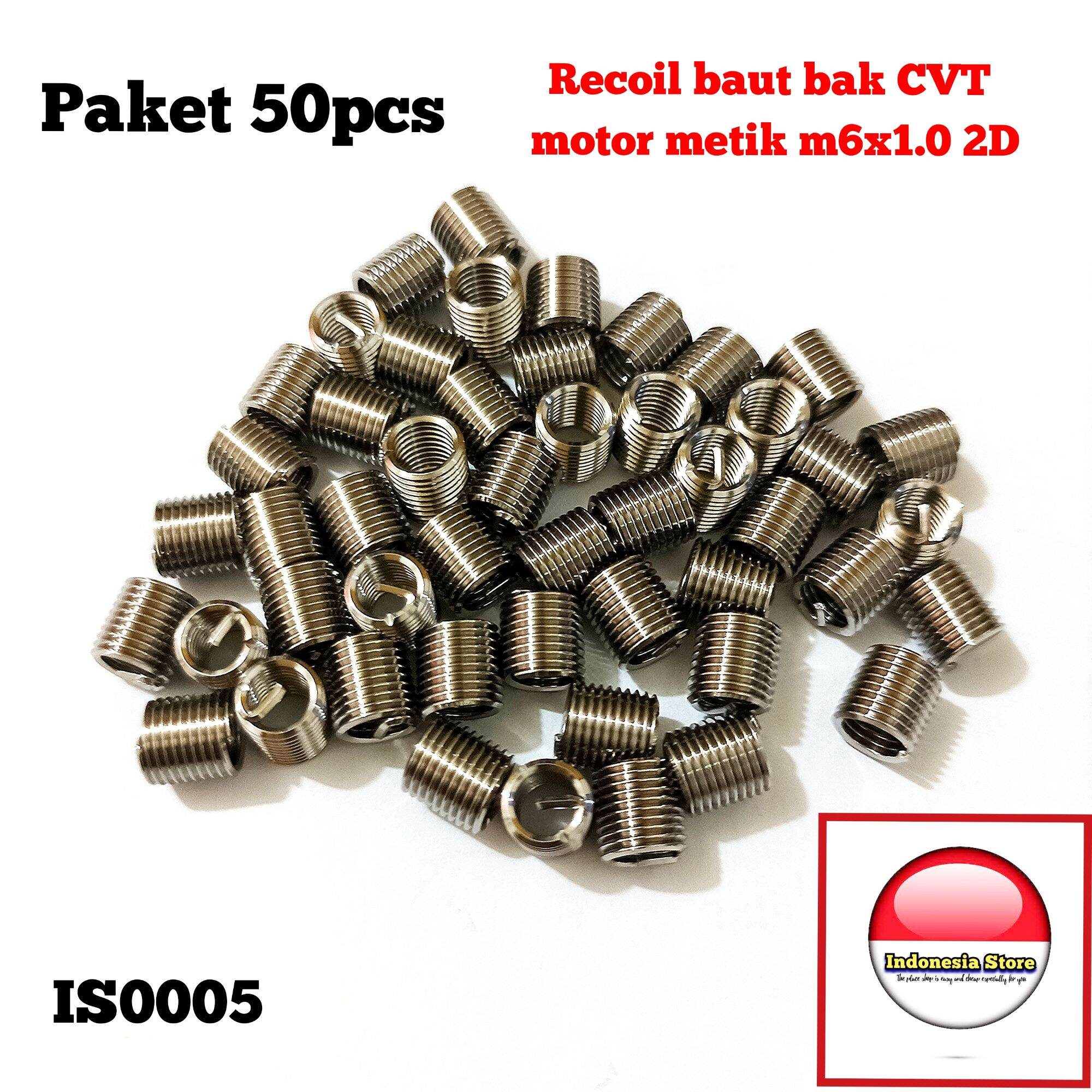 paket 50pcs recoil m6x1.0 2D recoil baut CVT baut bak CVT baut 10 kunci ...