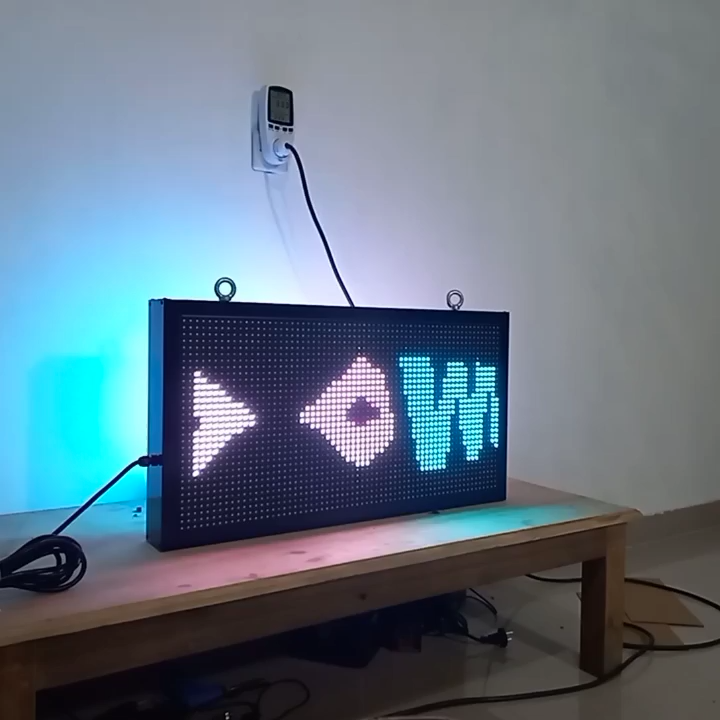 LED running text full color RGB P10 Outdoor 2 sisi 70x40cm | Lazada ...