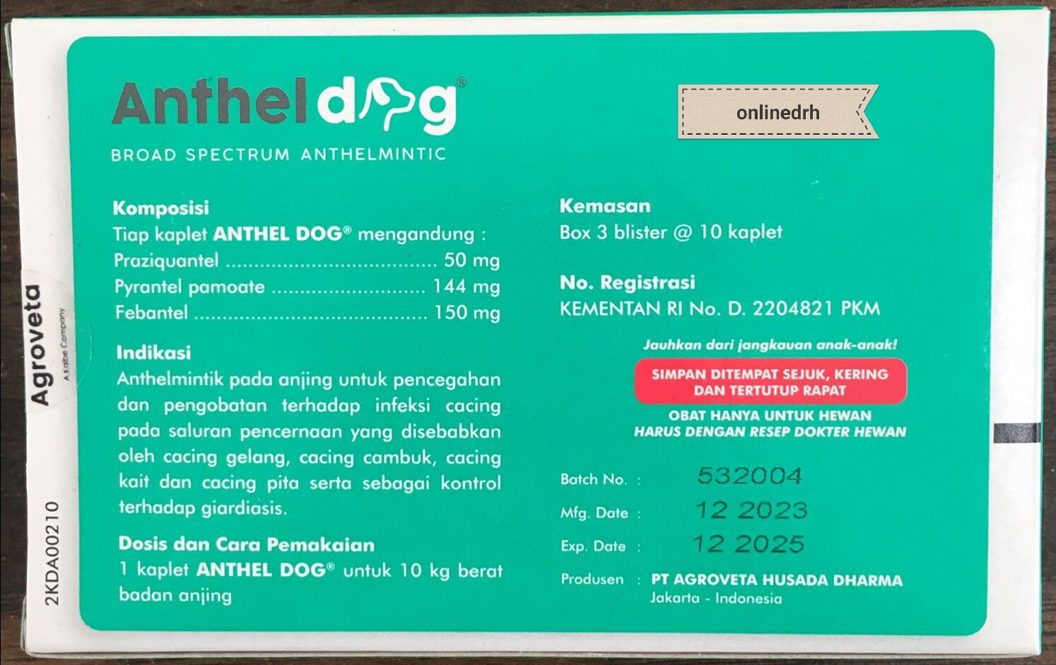 ANTHEL DOG Obat Cacing untuk Anjing 1 Tablet | Lazada Indonesia