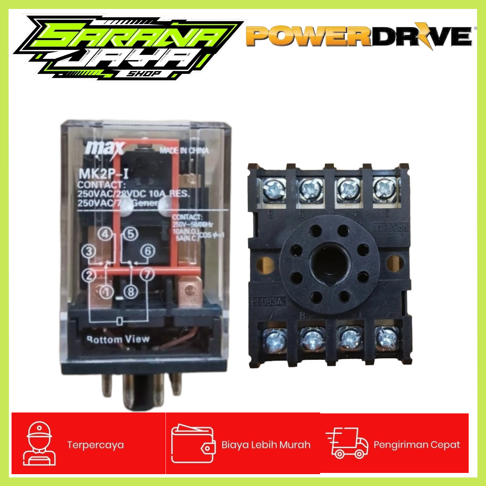 Relay MK2P 220V OMR / MAX + Socket Relay Kaki 8P | Lazada Indonesia